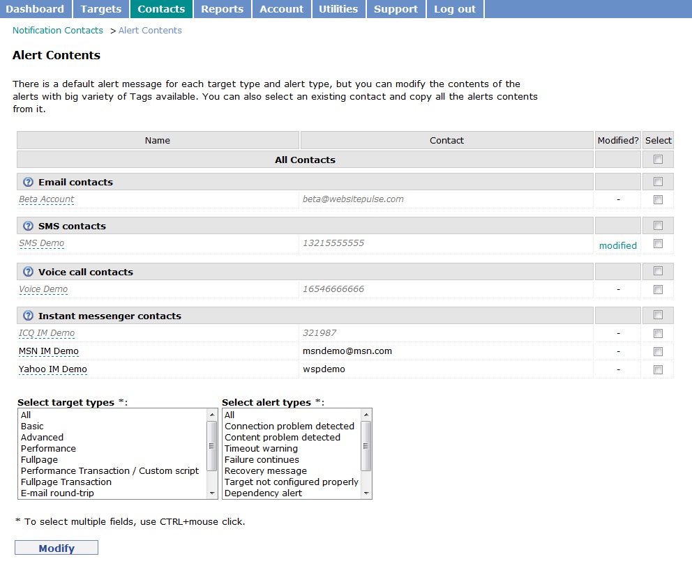 How to Customize Alert Contents from WebSitePulse