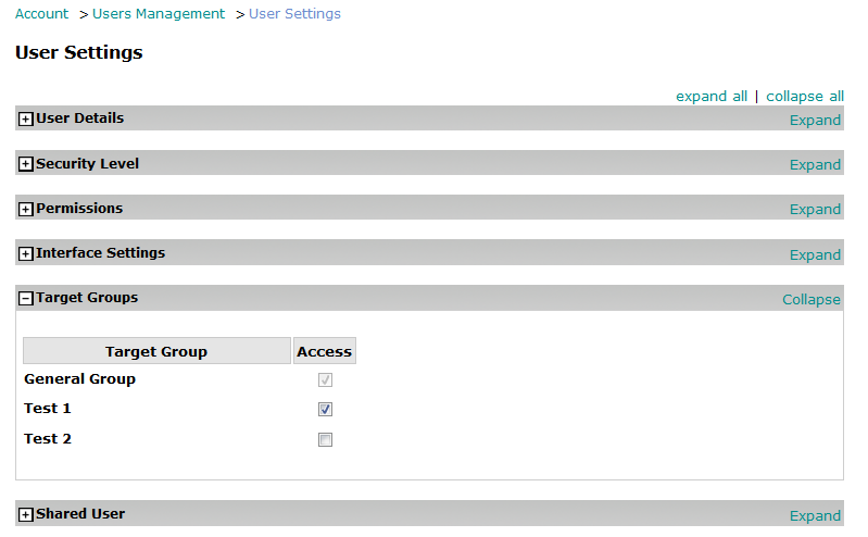 Target Groups in WebSitePulse